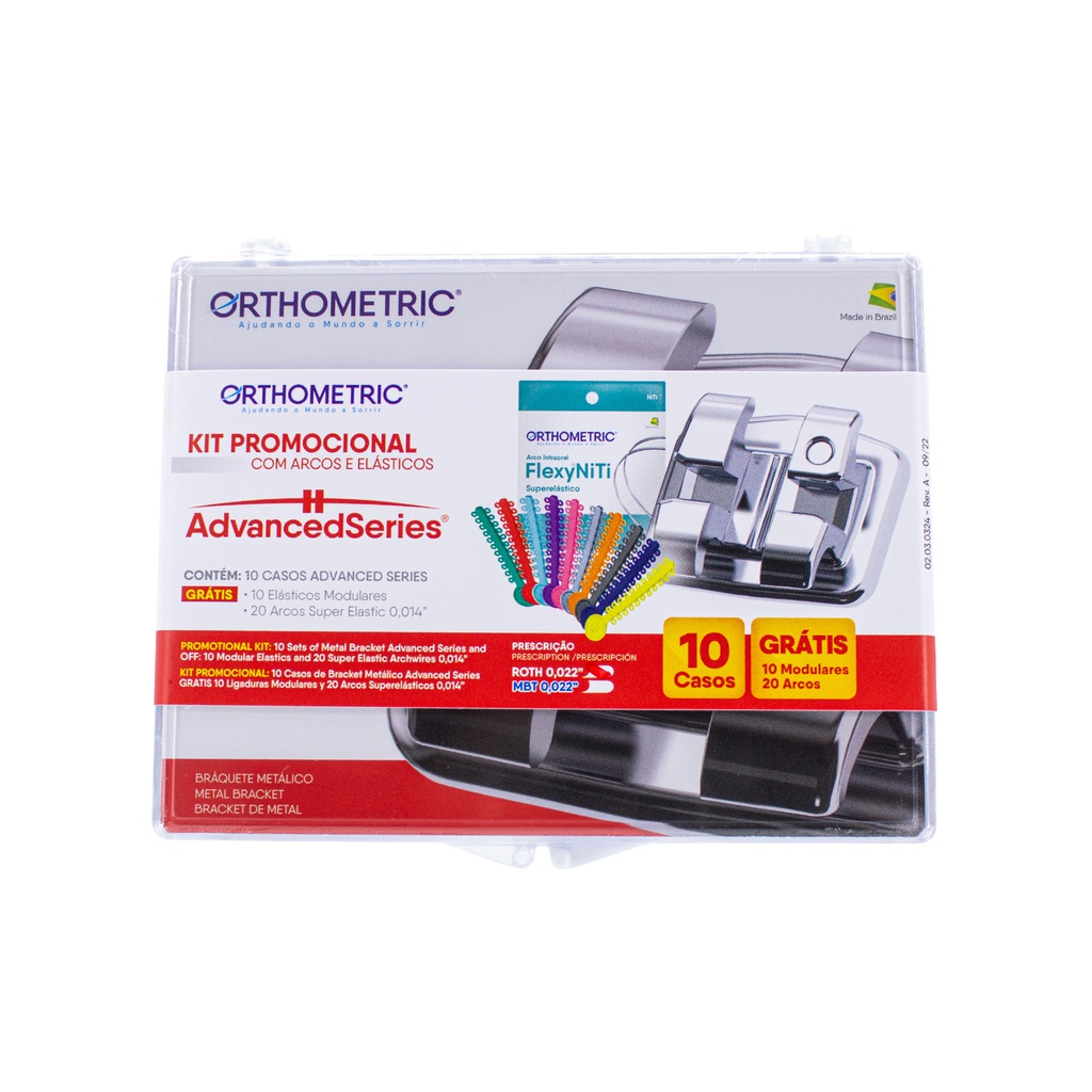 Kit 10 Casos Brackets Metálicos (B+LM+A) Advanced Series Orthometric ...