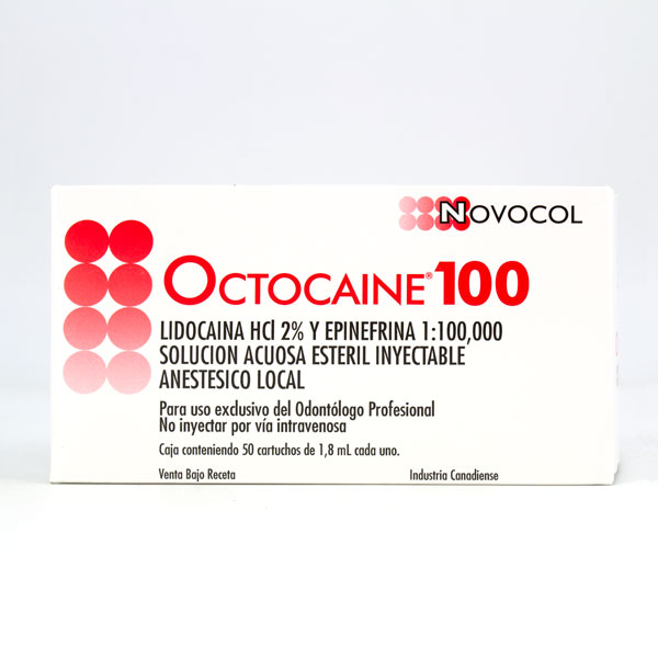 Anestesia Octocaine 100 al 2% con vasoconstrictor Novocol | Biotech Chile